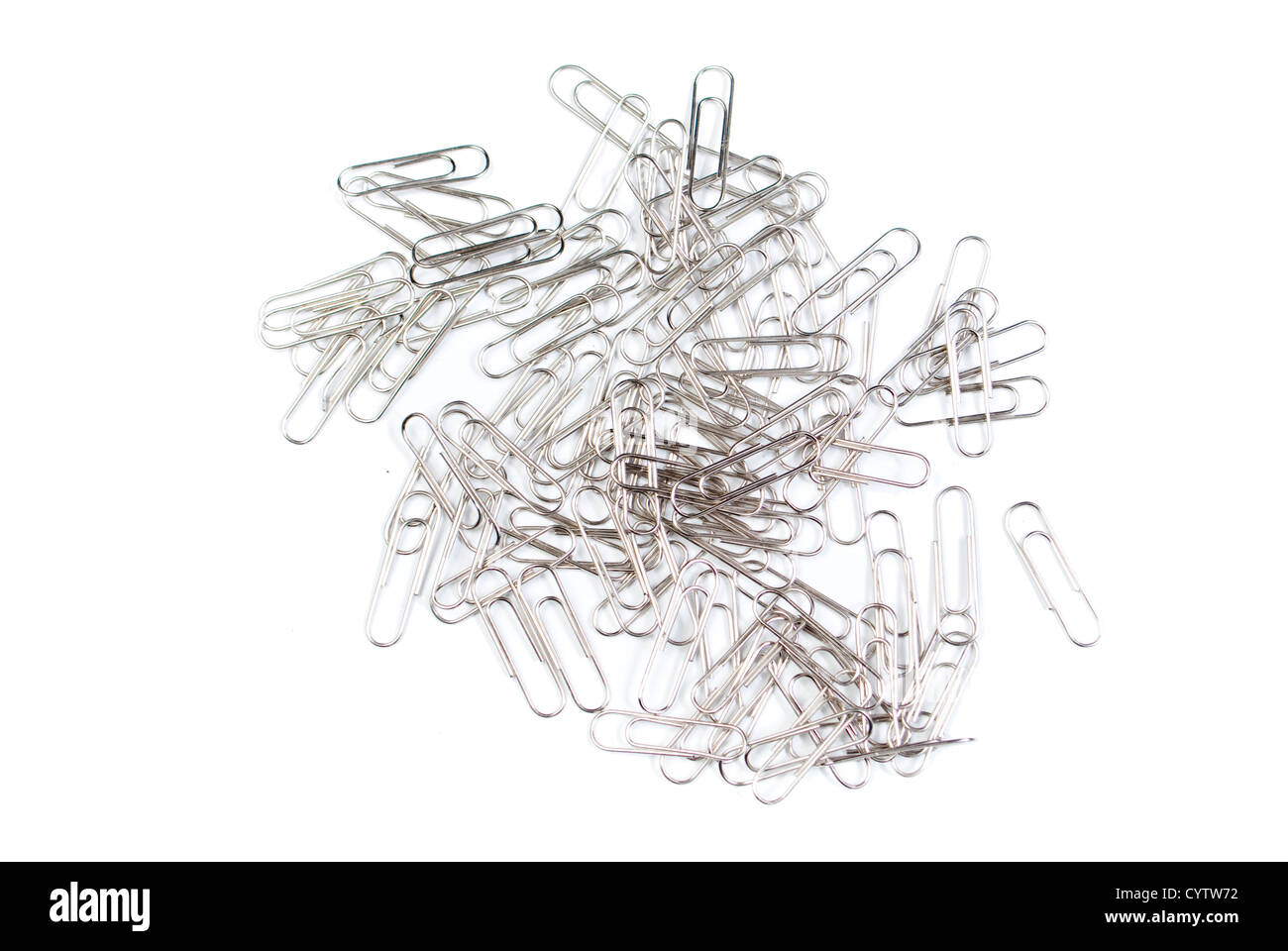 paper clips on white background Stock Photo - Alamy