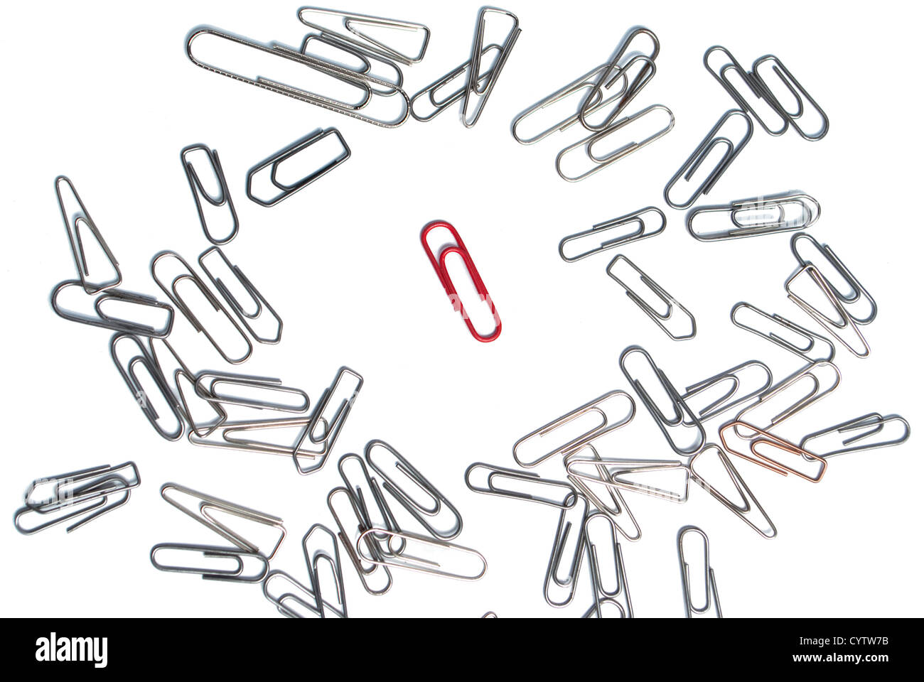 paper clips on white background Stock Photo - Alamy