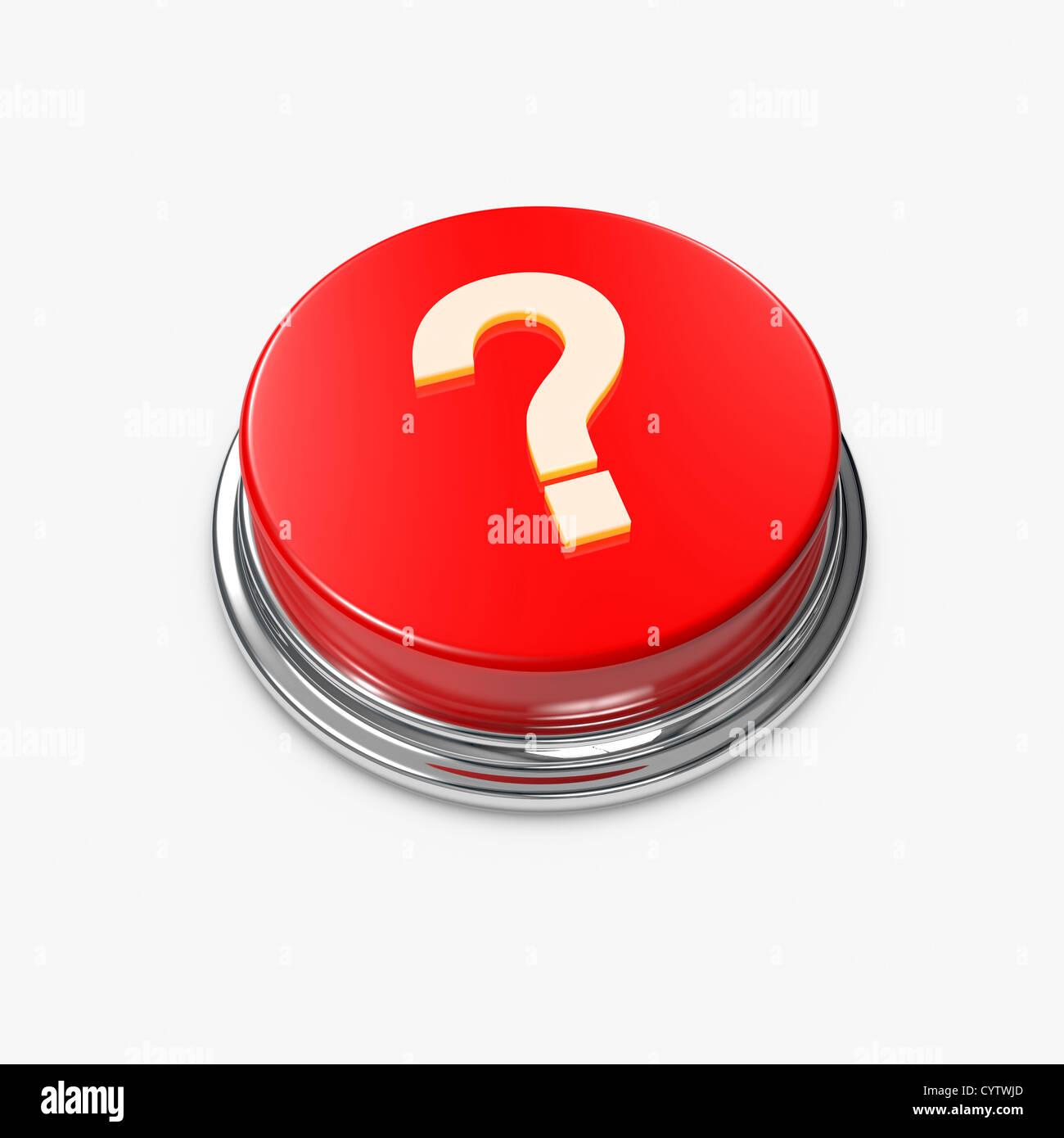 A red Alert Button with a Question Mark Stock Photo - Alamy