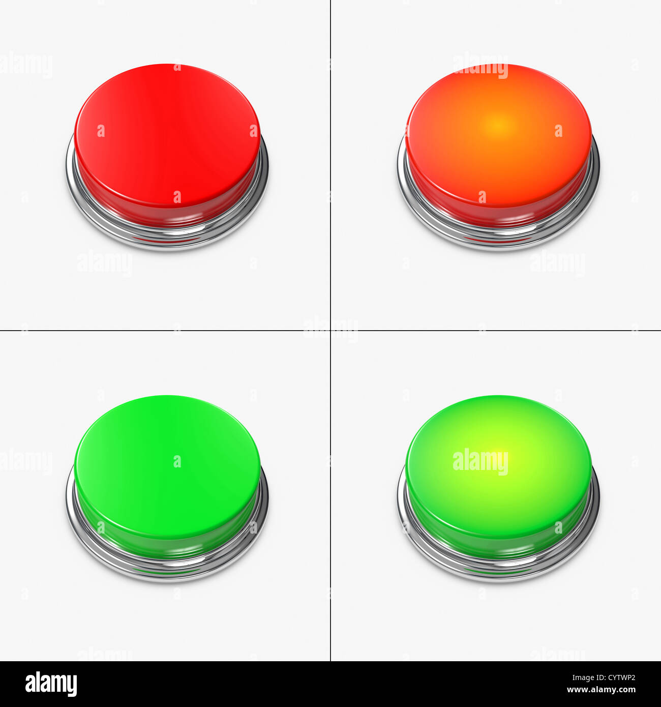 Red and Green Alert Buttons without any captions Stock Photo - Alamy