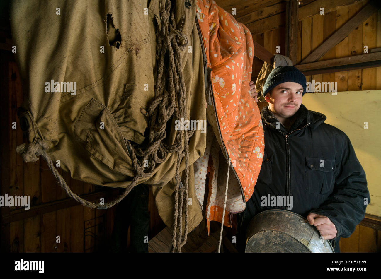 homeless person man shack Stock Photo - Alamy