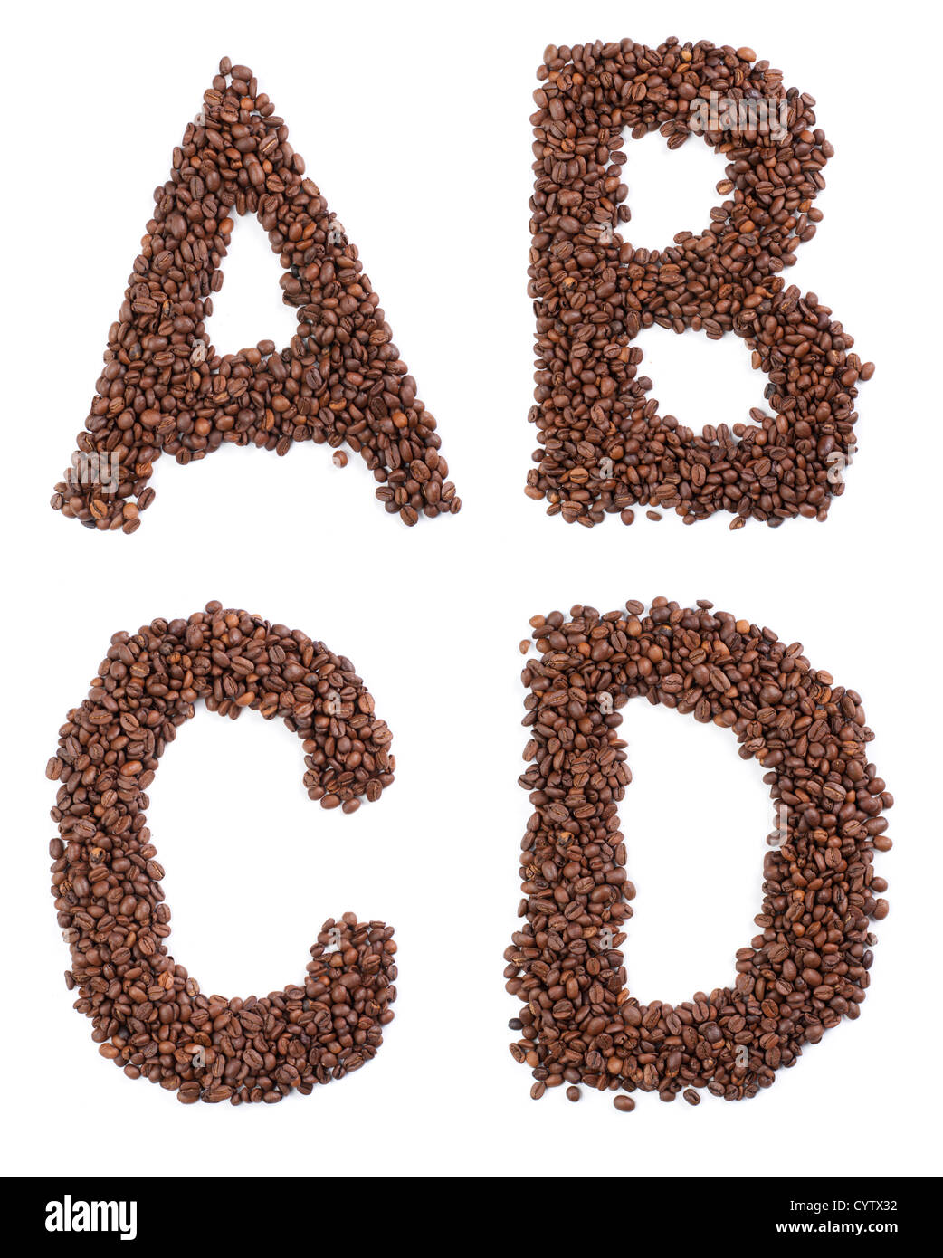coffee letter isolated on white Stock Photo - Alamy