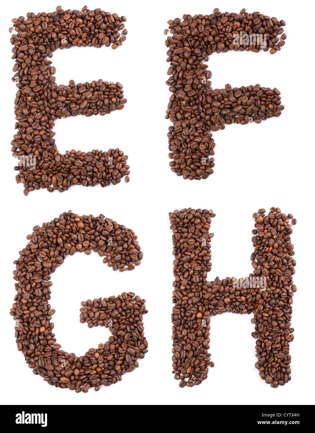 coffee letter isolated on white Stock Photo - Alamy