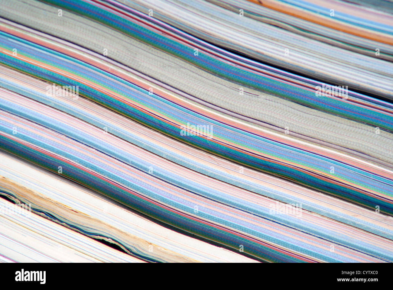 stack of colorful magazines or documents - paper edges background Stock ...