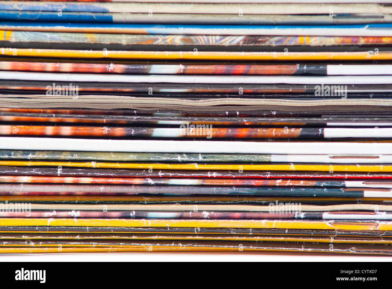 stack of colorful magazines or documents - paper edges background Stock ...