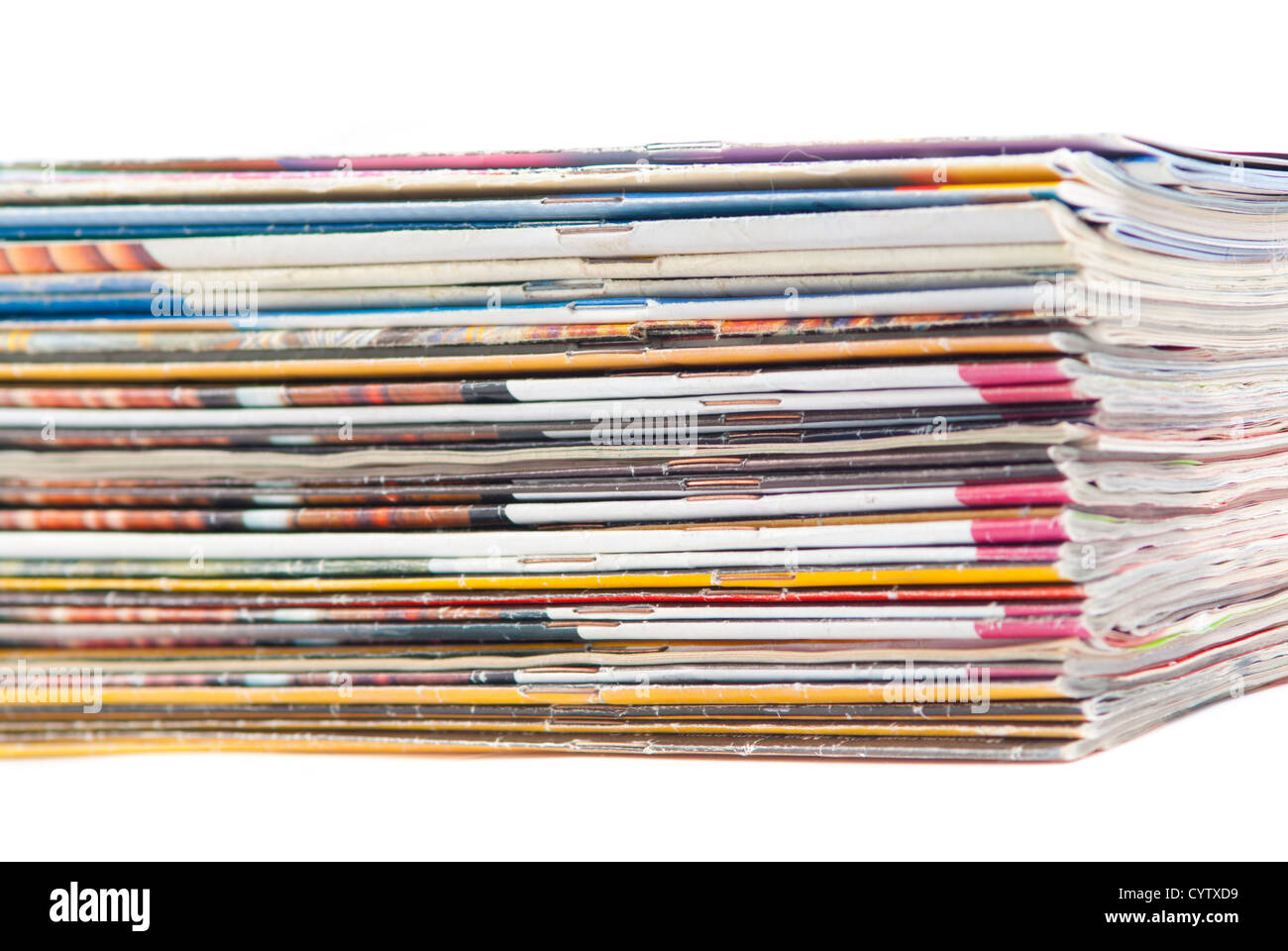 stack of colorful magazines or documents - paper edges background Stock ...