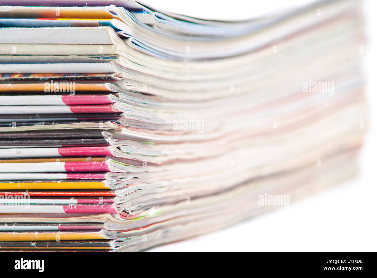 stack of colorful magazines or documents - paper edges background Stock ...