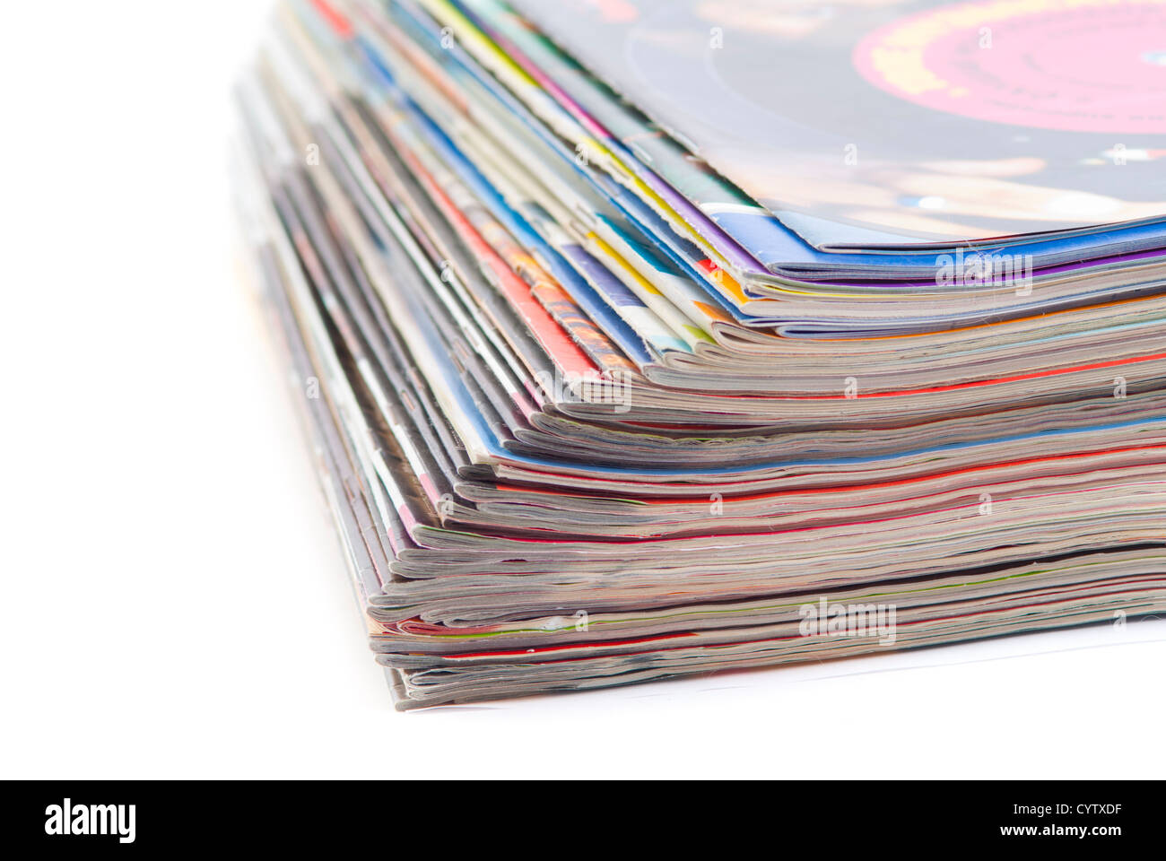 stack of colorful magazines or documents - paper edges background Stock ...