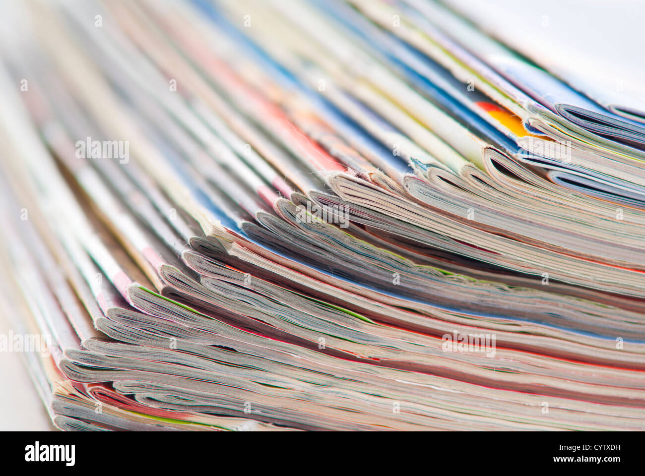 stack of colorful magazines or documents - paper edges background Stock ...