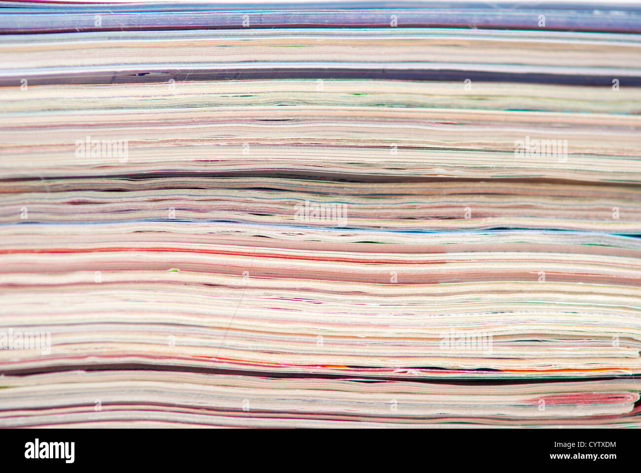 stack of colorful magazines or documents - paper edges background Stock ...