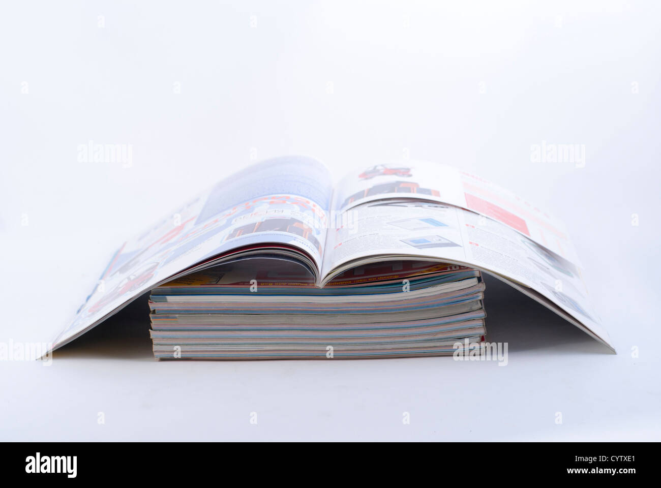 stack of colorful magazines or documents - paper edges background Stock ...