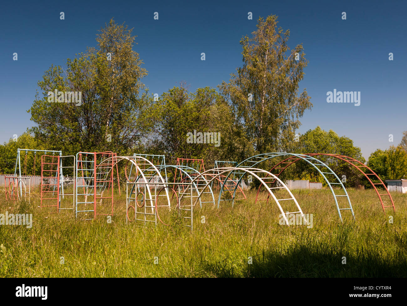 abandoned sports fields facilities play Stock Photo - Alamy
