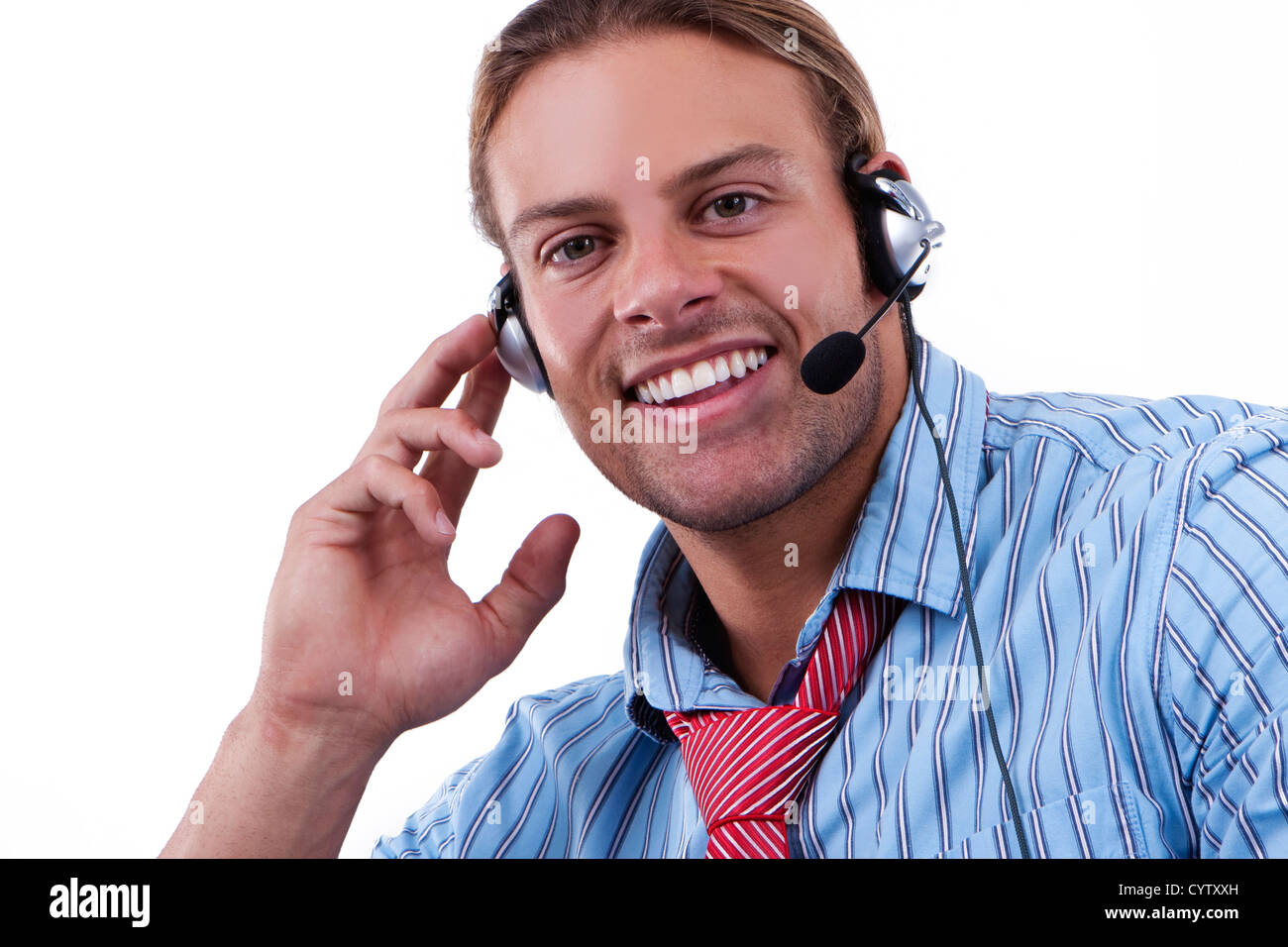 A confident business man. Smiling , speak over the phone Stock Photo ...