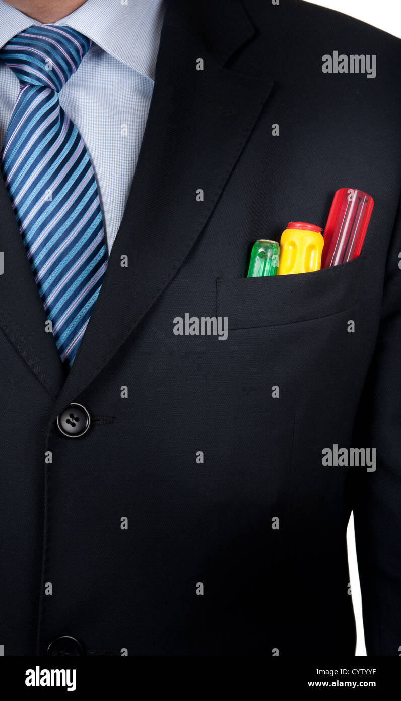 engineer with a screwdriver in your pocket Stock Photo - Alamy