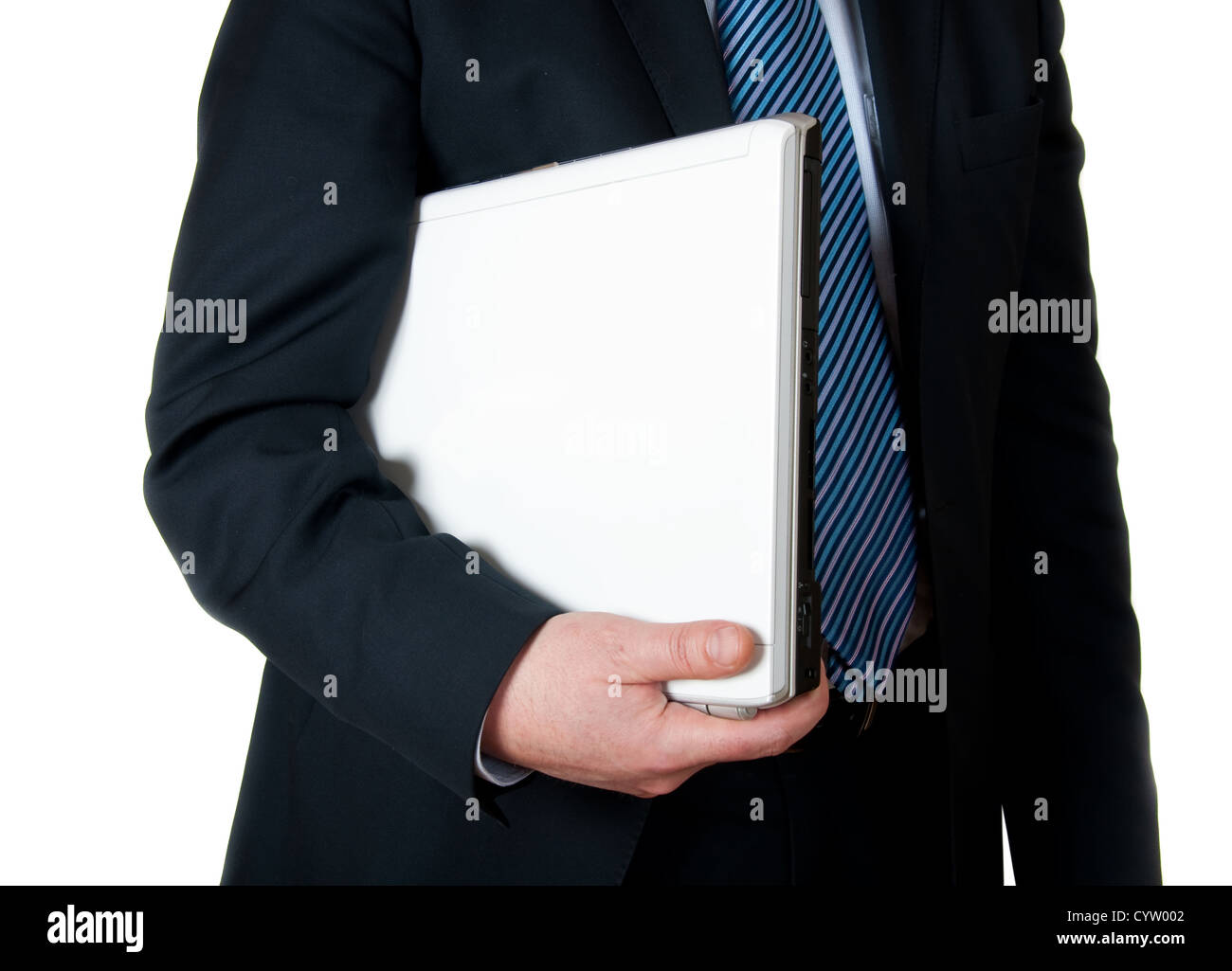 businessman holding laptop in hand Stock Photo - Alamy