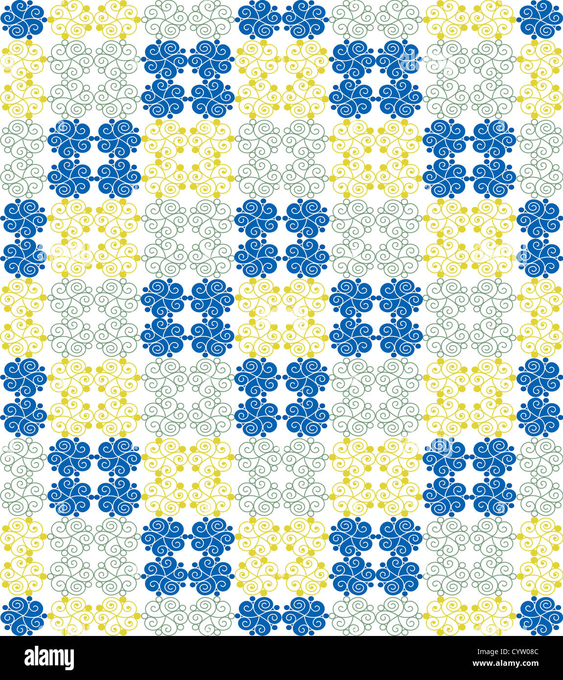 A green, blue, and yellow pattern Stock Photo - Alamy