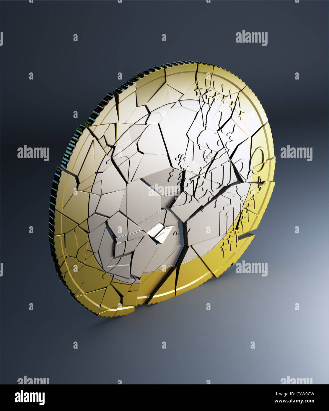 Euro coin falling apart hi-res stock photography and images - Alamy