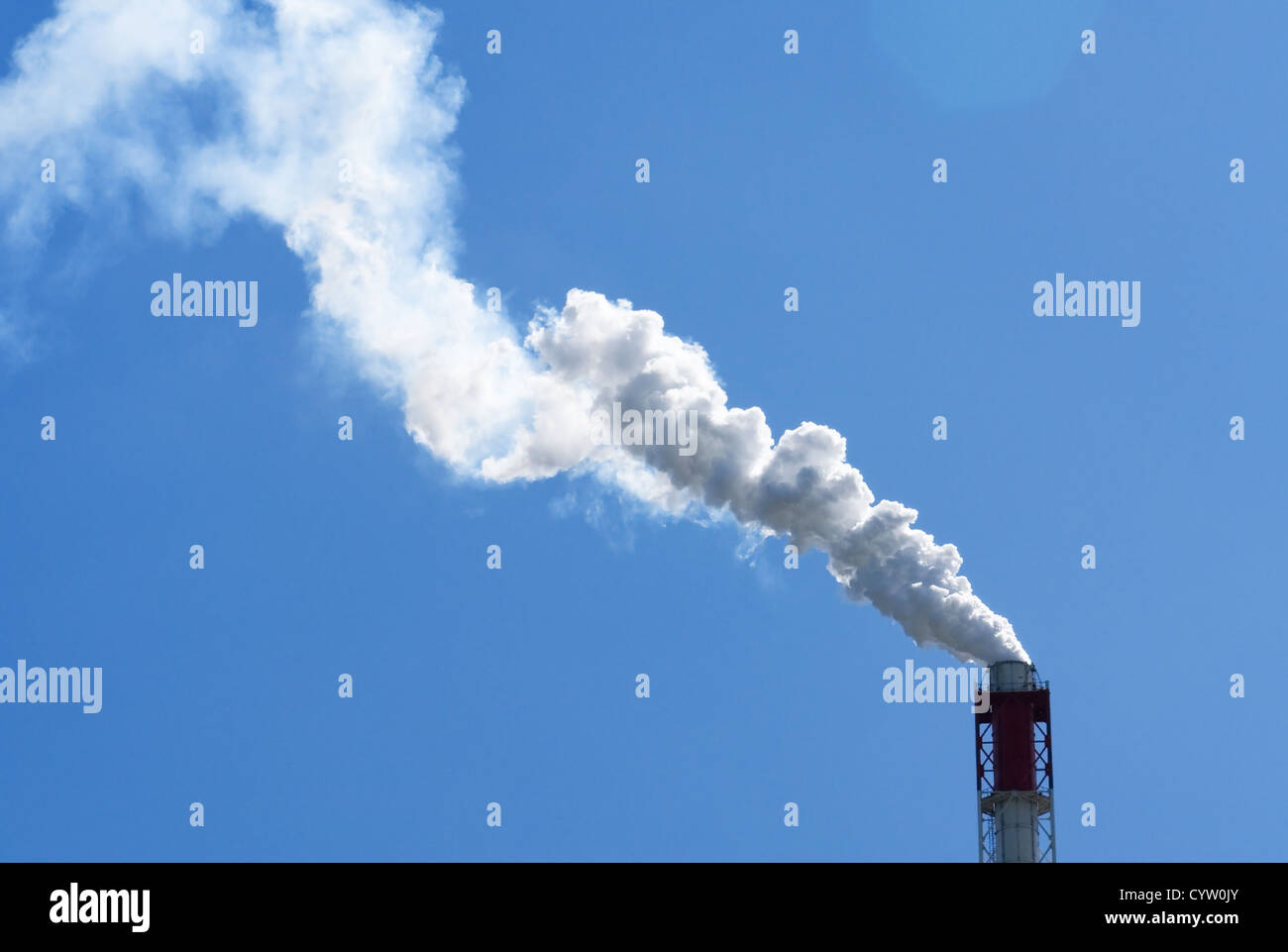 white smoke goes from high pipe Stock Photo - Alamy