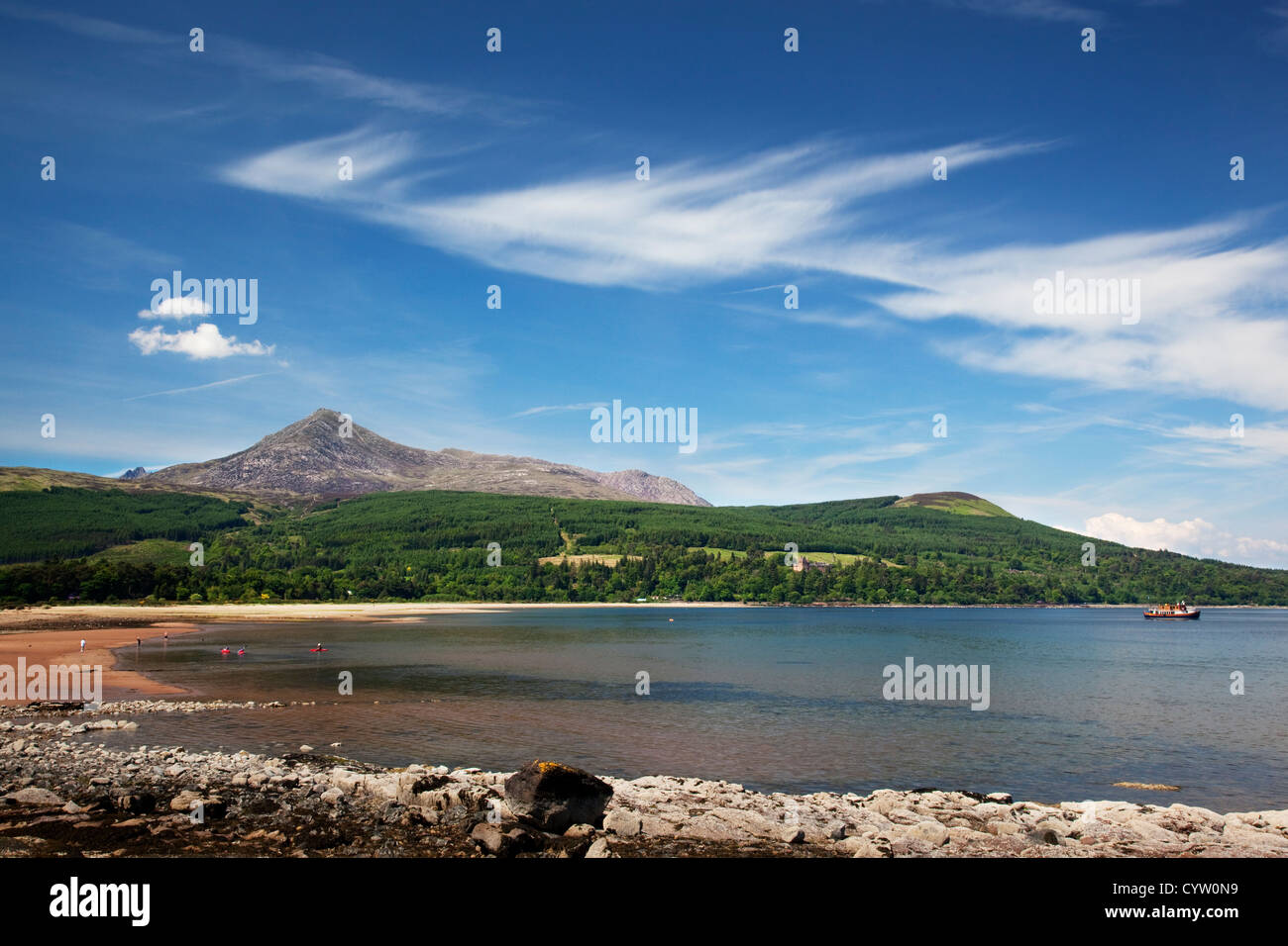 View of Goatfell from Brodick Bay, Arran, Scotland, UK Stock Photo - Alamy