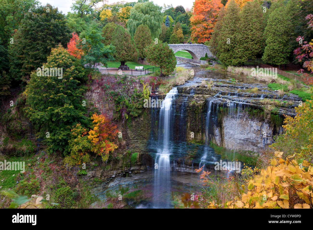 Waterfall in autumn, Hamilton, Ontario, Canada Stock Photo - Alamy