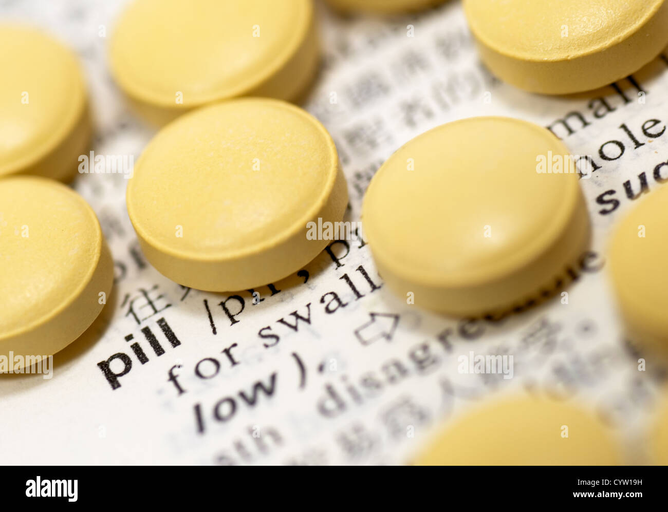 Here are a lot of pills on the paper Stock Photo - Alamy