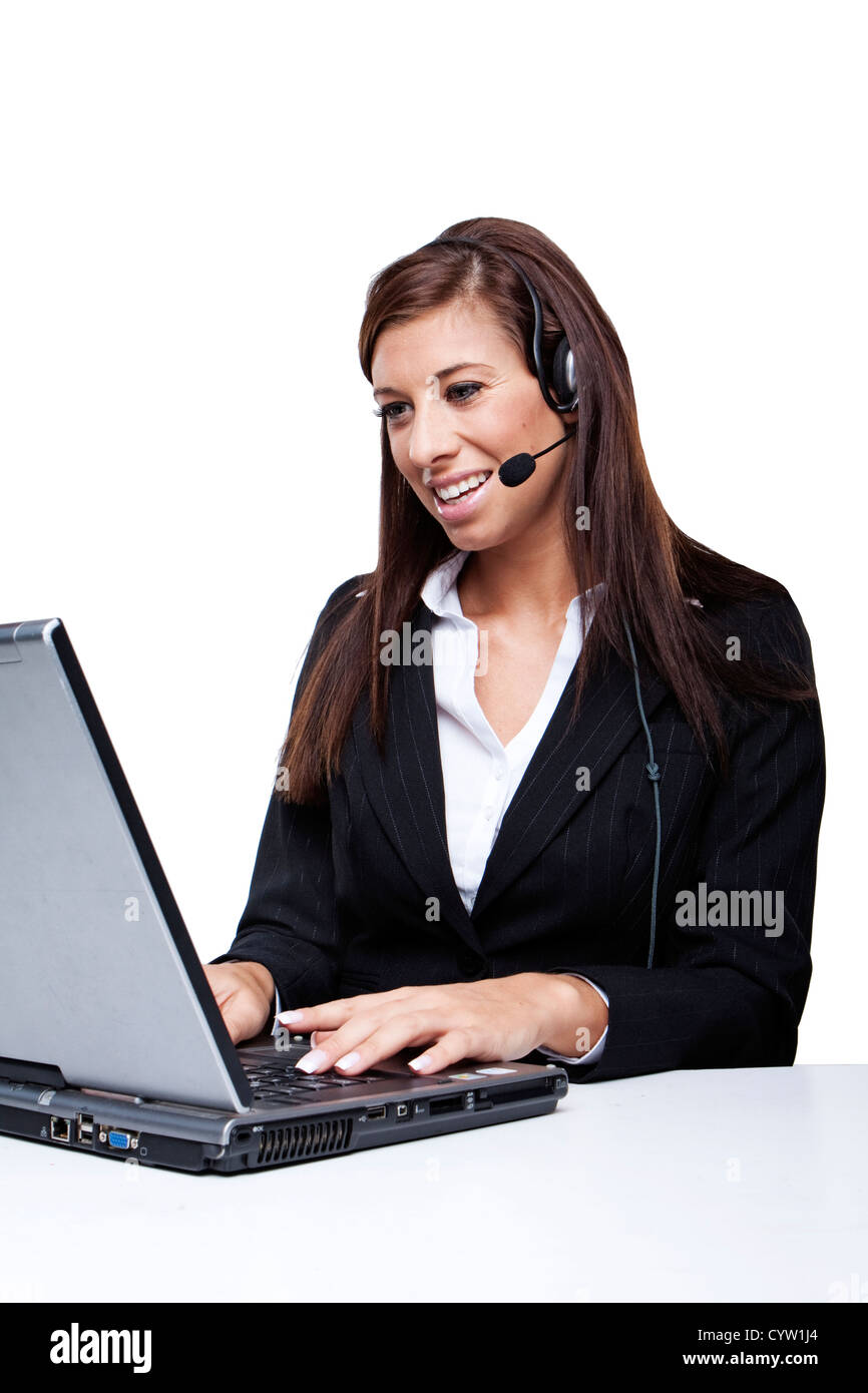 Female customer service representative Stock Photo - Alamy