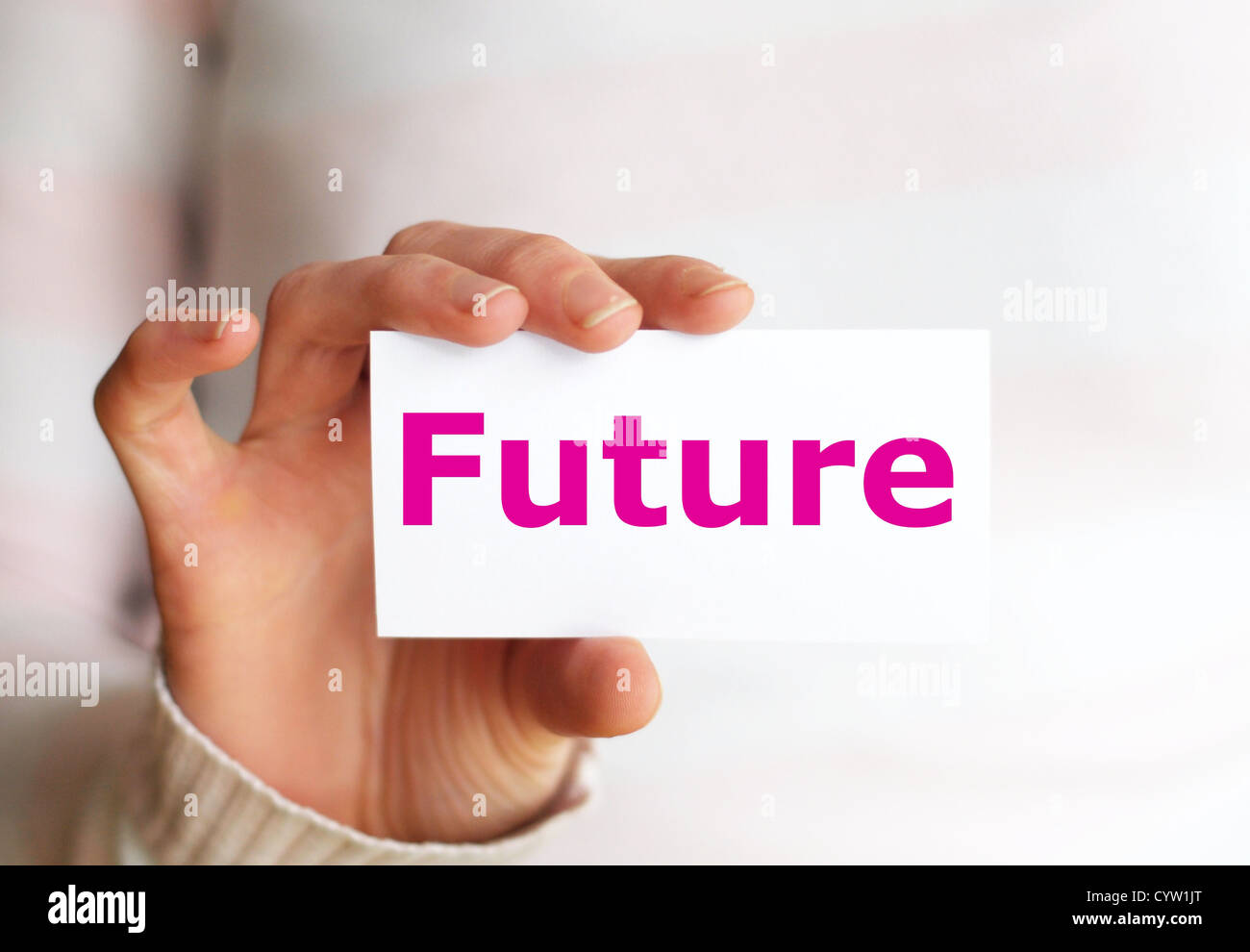 future concept with hand holding paper with word Stock Photo - Alamy