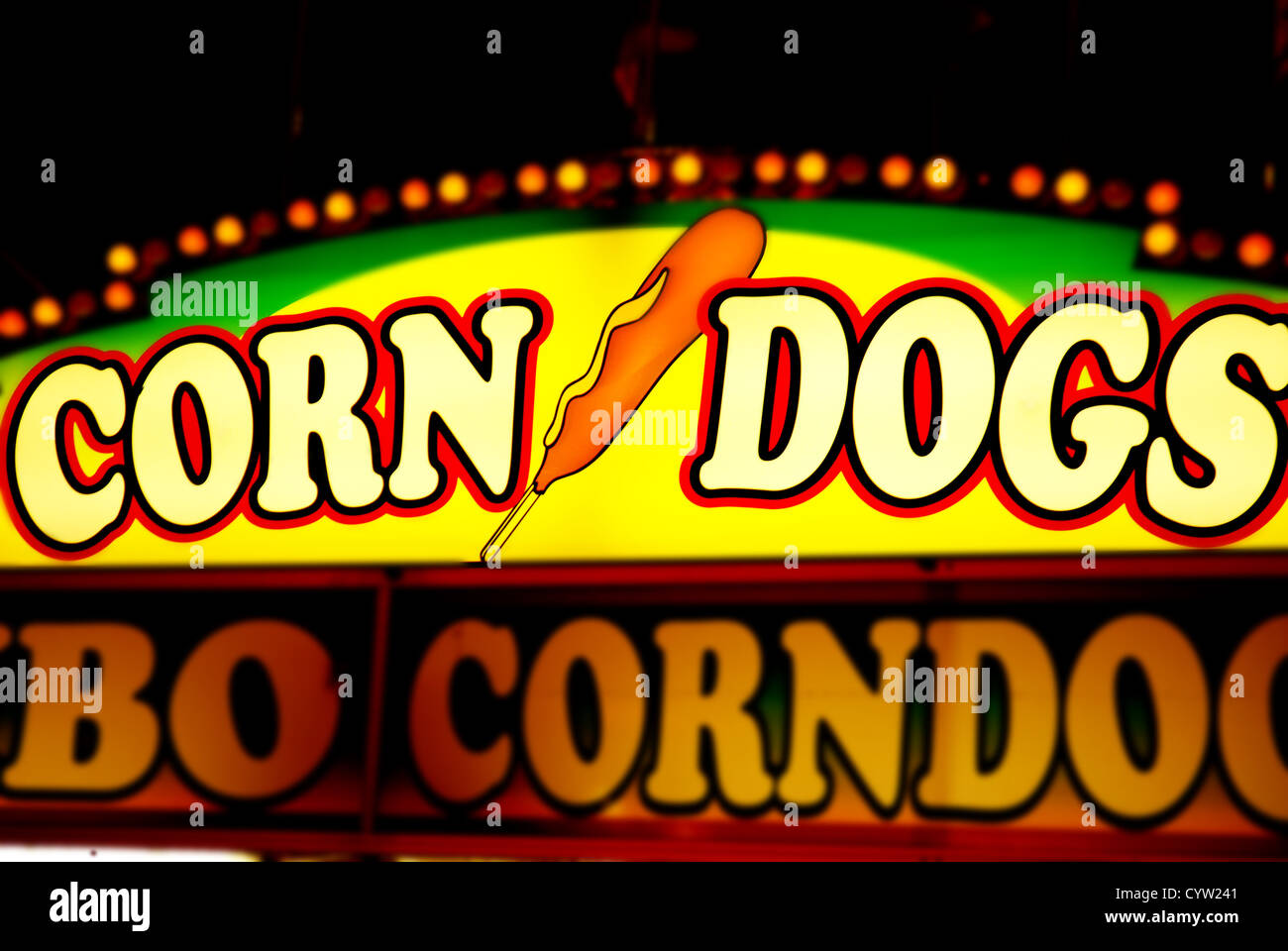 A Corn Dog Sign at a Carnival Stock Photo - Alamy