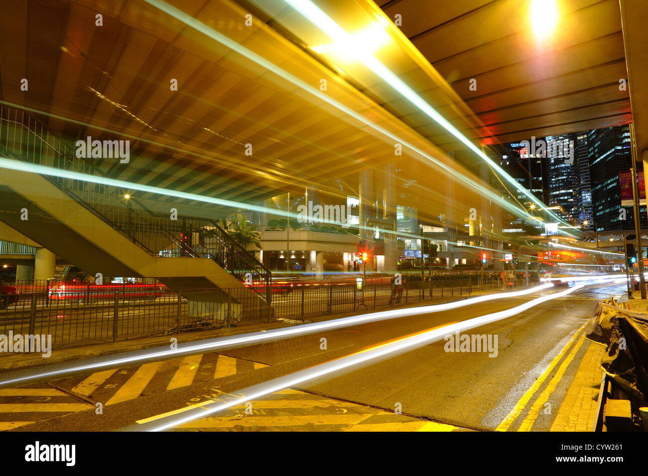 traffic in city at night Stock Photo - Alamy