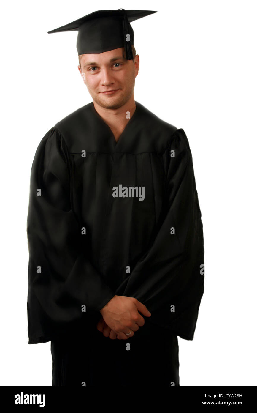 A man in a graduation cap and gown Stock Photo - Alamy