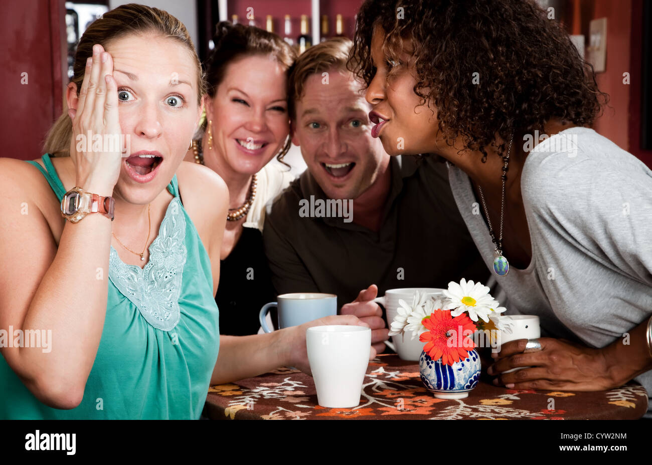 Blonde gossip laugh funny hi-res stock photography and images - Alamy