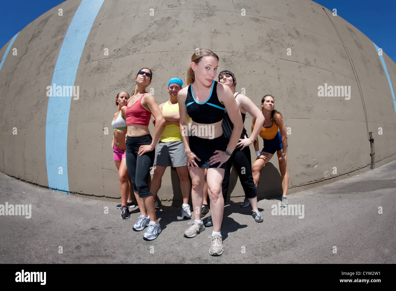 Pretty female runner poses for her "me" shot Stock Photo - Alamy