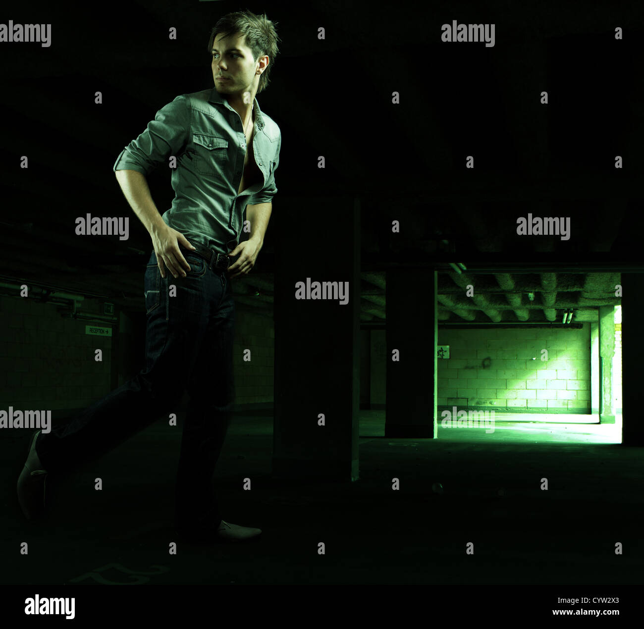 Scared man running away hi-res stock photography and images - Alamy