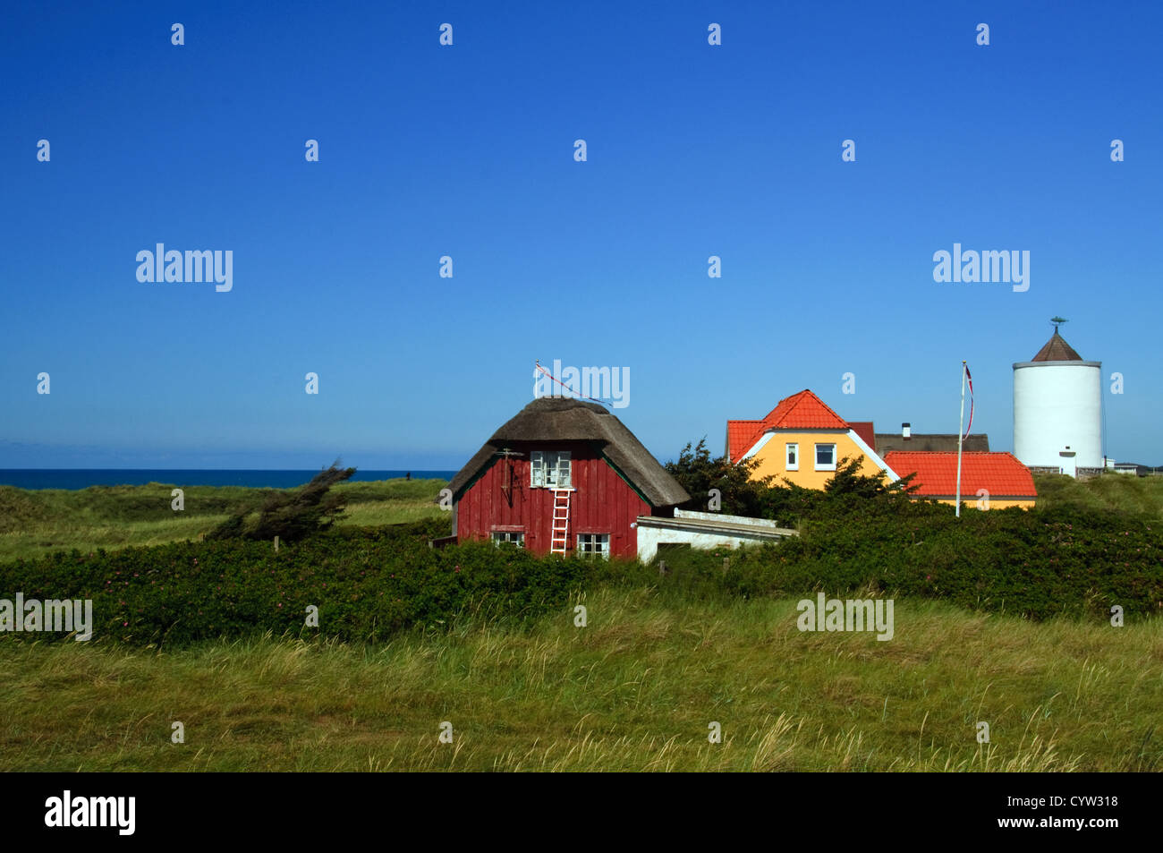 A danish village with houses and view to the ocean Stock Photo - Alamy