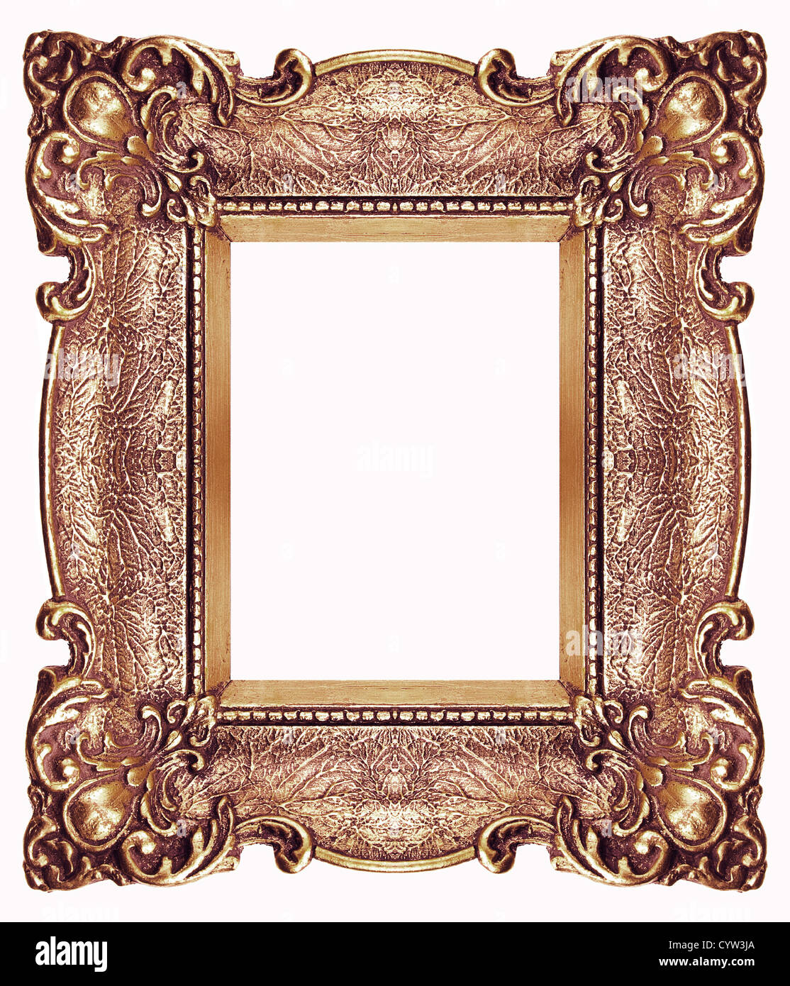 Golden Frame isolated on white background, studio shot Stock Photo - Alamy