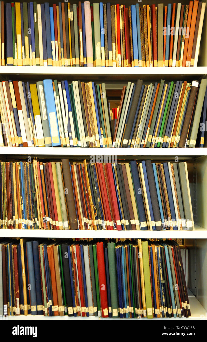 bookshelf or book shelf in a university library Stock Photo - Alamy