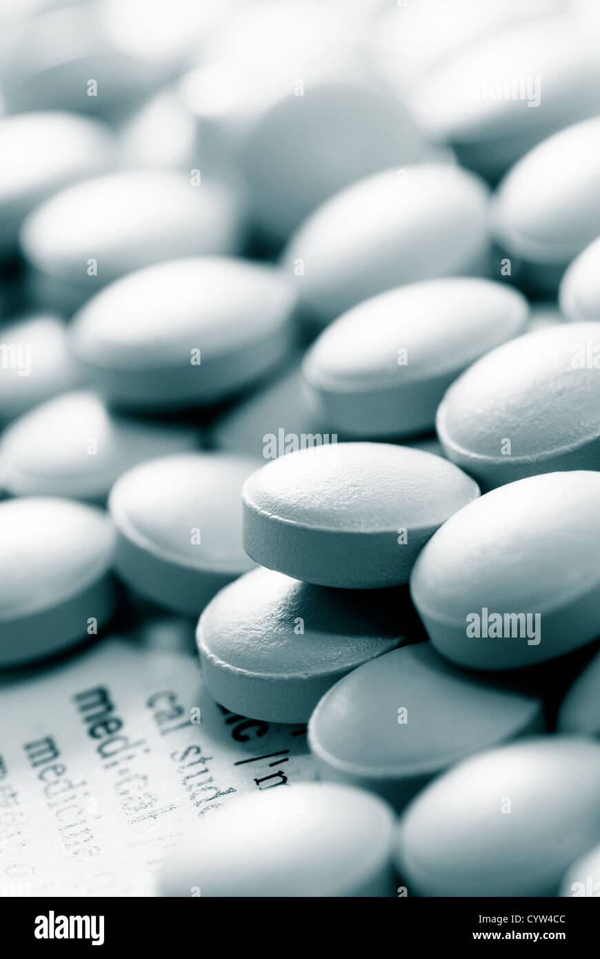 Here are a lot of pill on the paper Stock Photo - Alamy