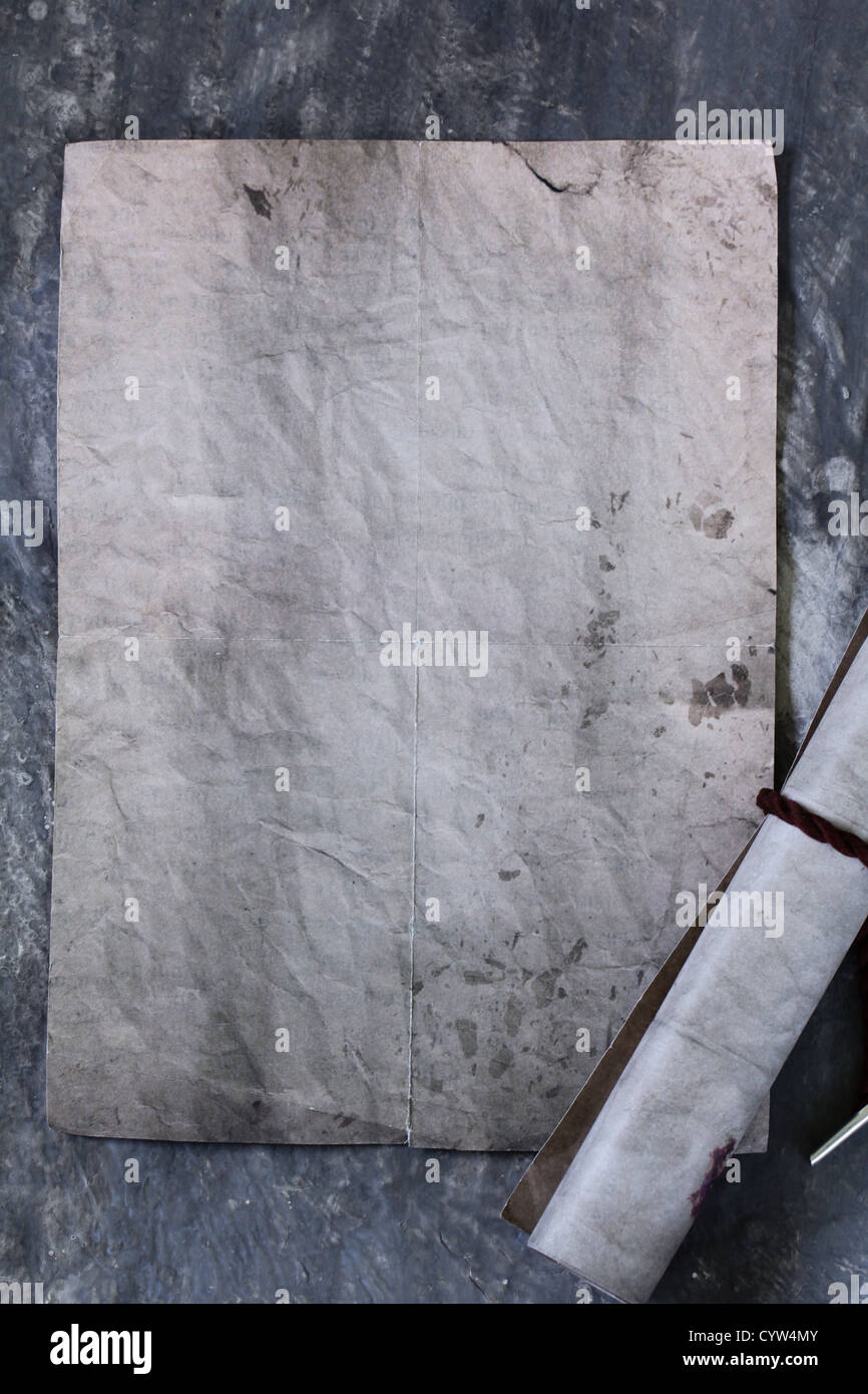 old gray background paper, vintage scroll Stock Photo - Alamy