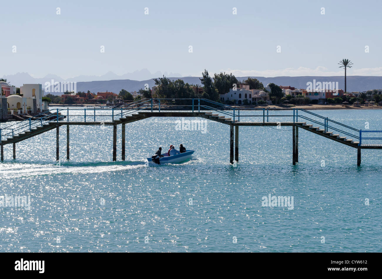 boat lagoon river channel motor gondola sea el gouna Stock Photo - Alamy