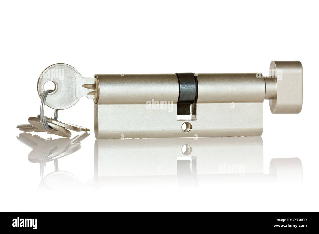 Lock with the keys on white background Stock Photo - Alamy