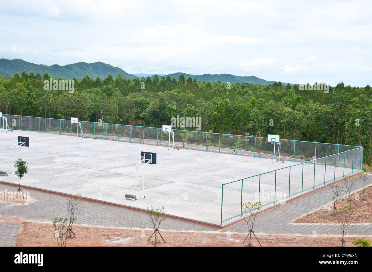 Field and basketball court hi-res stock photography and images - Alamy