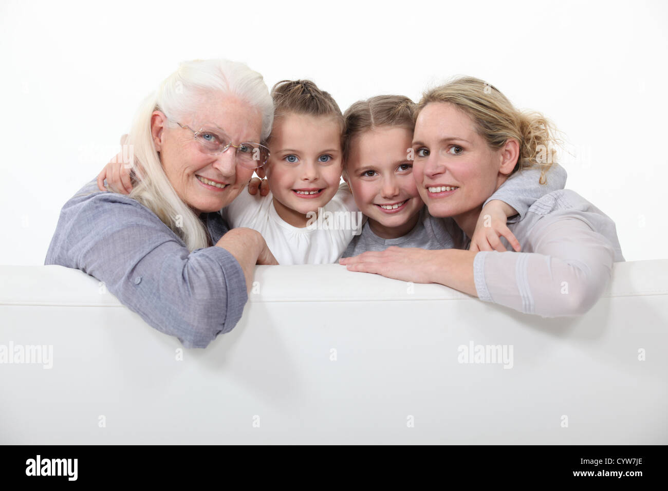 Family portrait of three generations Stock Photo - Alamy