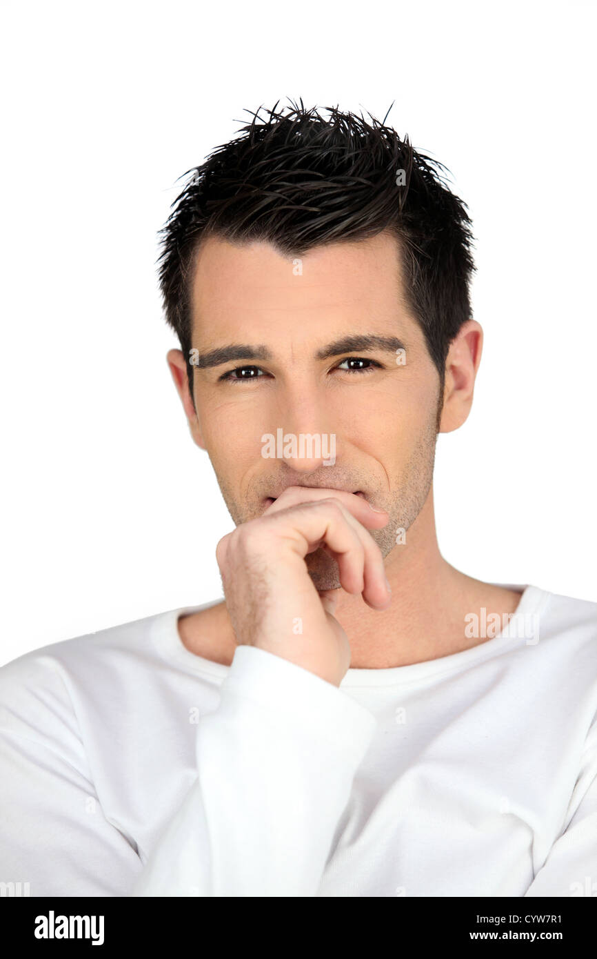 young man thinking Stock Photo - Alamy