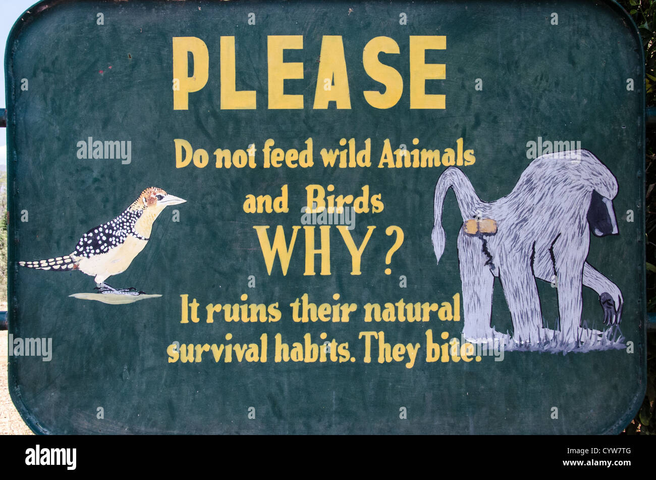 LAKE MANYARA NATIONAL PARK, Tanzania — A warning sign instructs ...