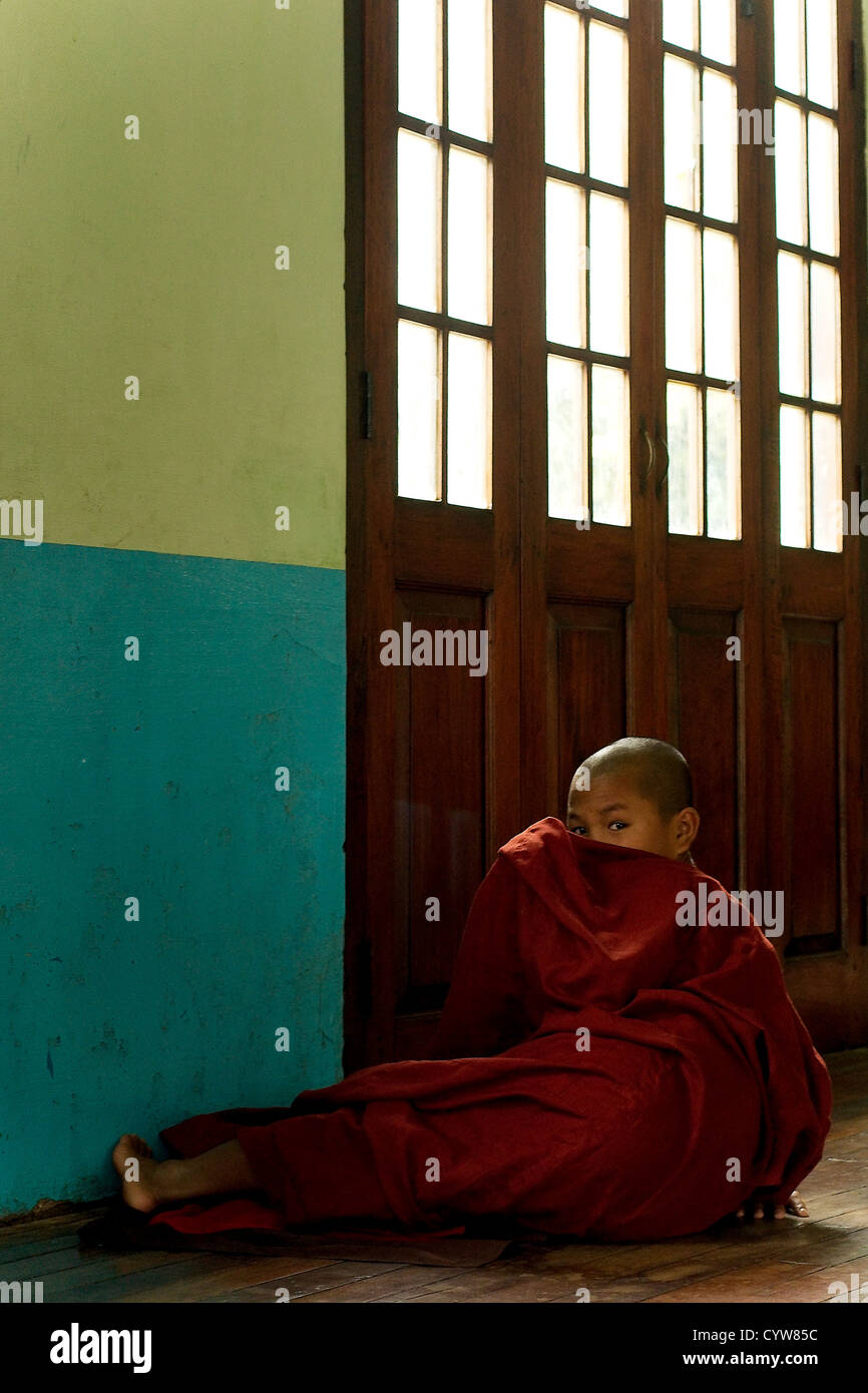 Young novice monk at monastery Stock Photo - Alamy