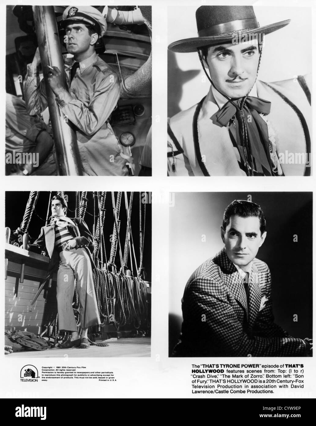 Tyrone power portrait Black and White Stock Photos & Images - Alamy