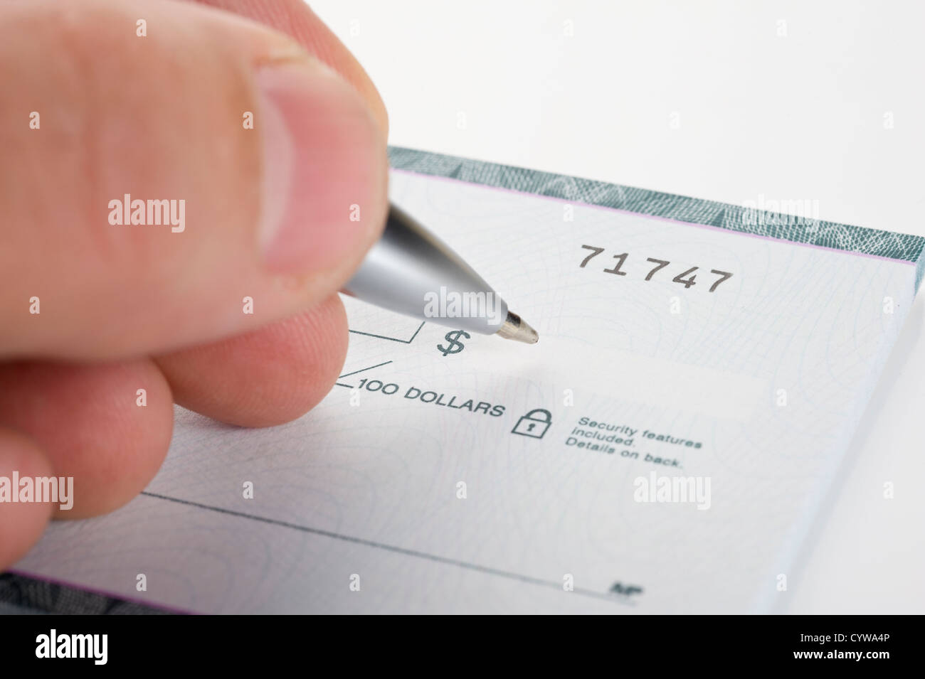 Hand Writing Cheque High Resolution Stock Photography and Images - Alamy