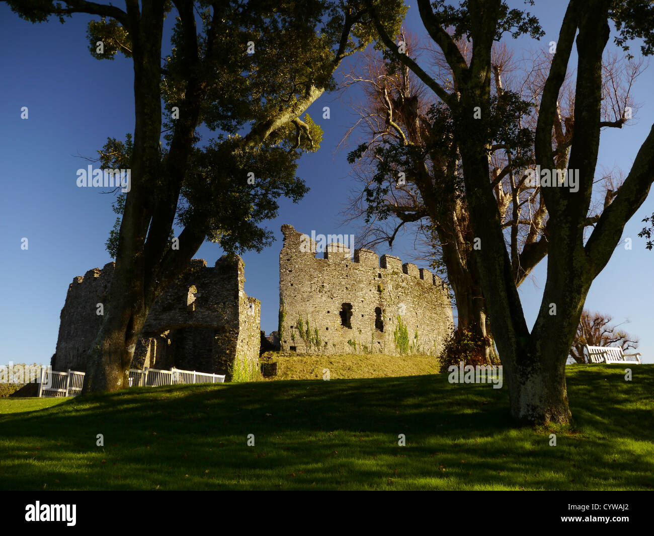 Restormel Castle, Cornwall, England. UK. Polarised Stock Photo - Alamy
