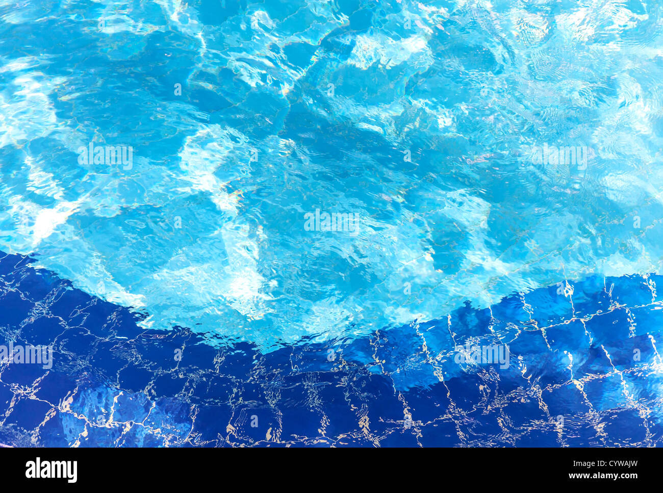 Pool water ripple background texture with bright reflections and blue ...