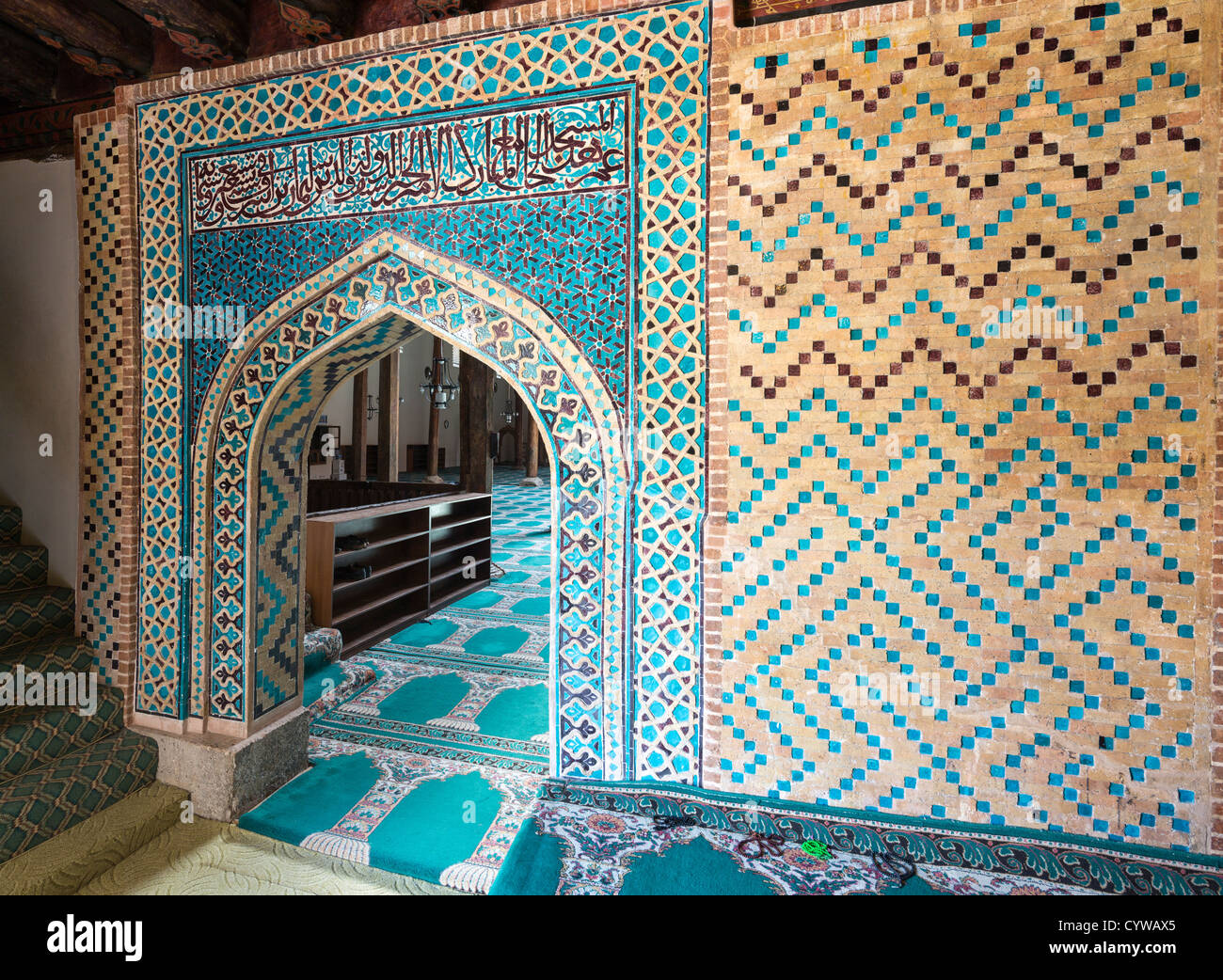 tilework on entrance Esrefoglu Cami, Beyshehir, Turkey Stock Photo - Alamy